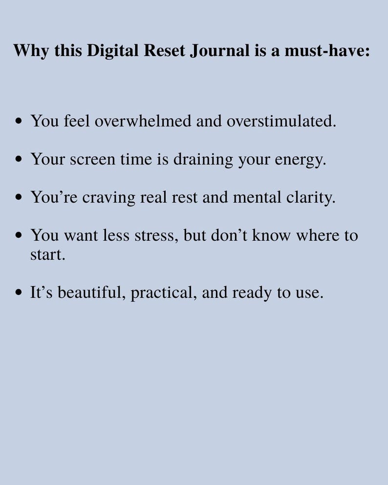 Digital Detox Journal | 7-day Screen-free Challenge | Self Care Mental ...