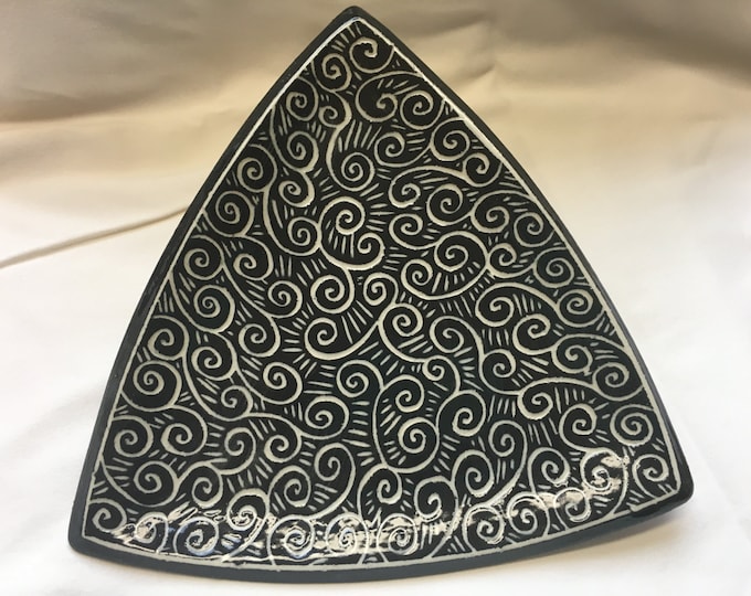 Swirl Triangle Plate - Etsy