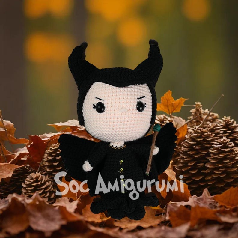 Maleficent Crochet Pattern, Maleficent Crochet Amigurumi, Maleficent Stuffed Plush Toy ...