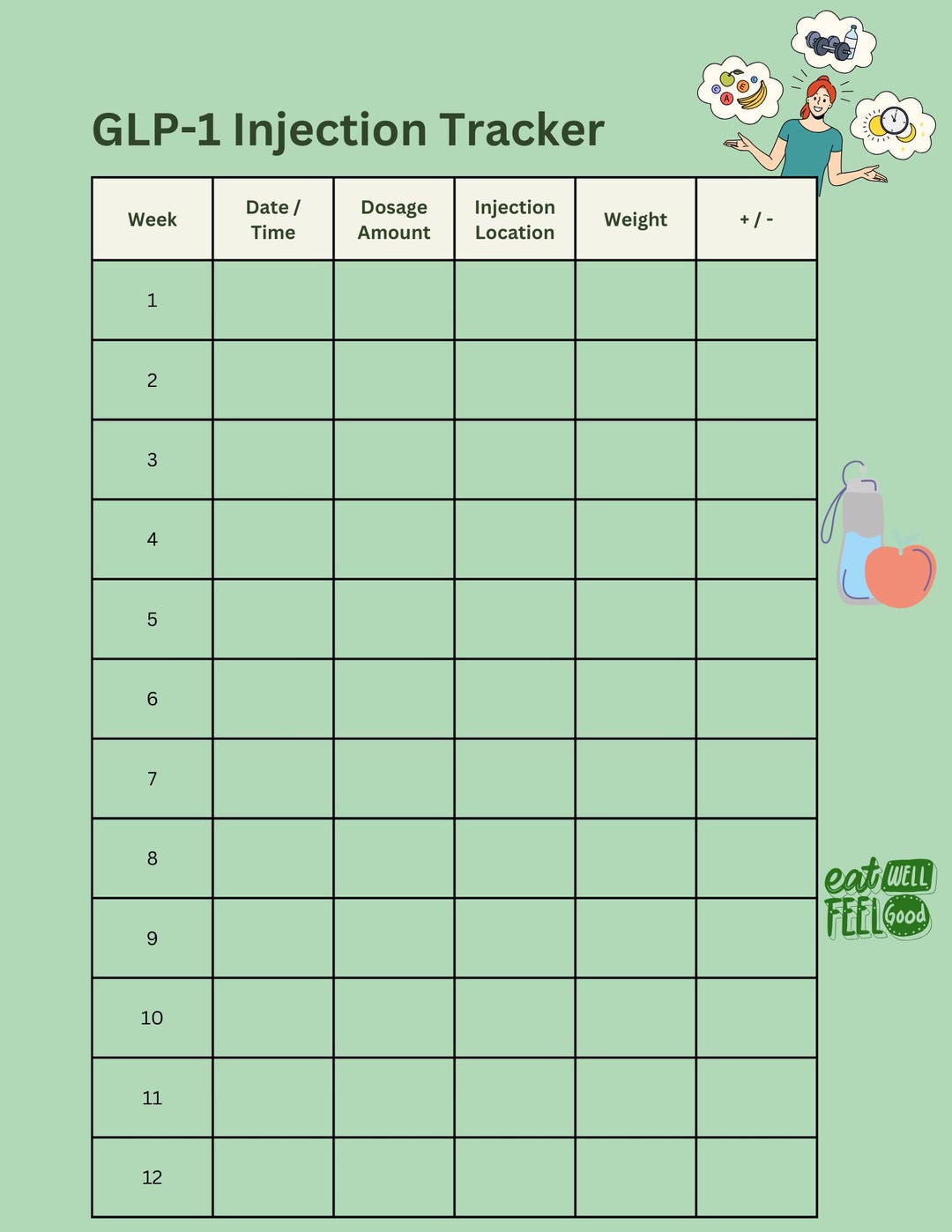 GLP-1 Injection Tracker - Etsy