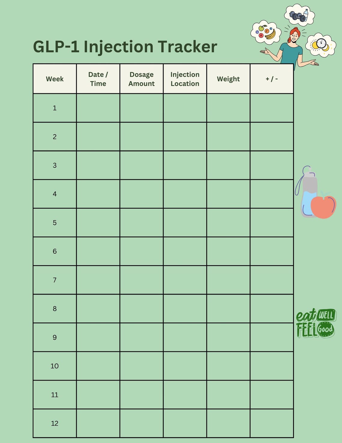 GLP-1 Injection Tracker - Etsy