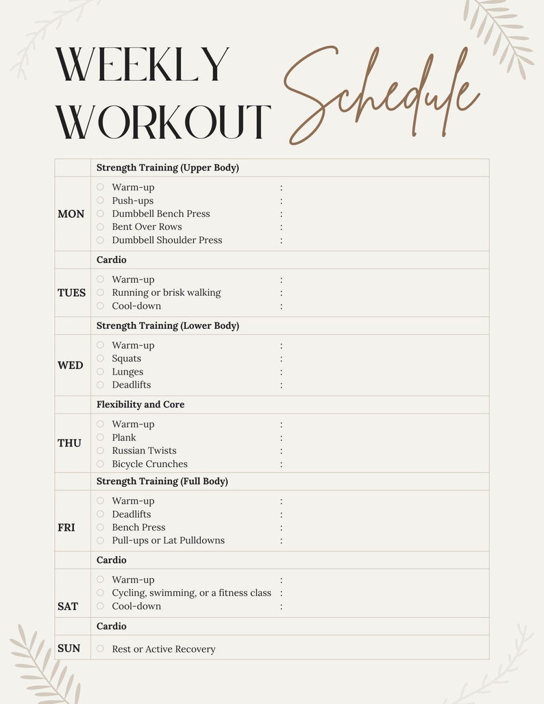Workout Planner, "printable Fitness Journal," and "health Tracker" to ...