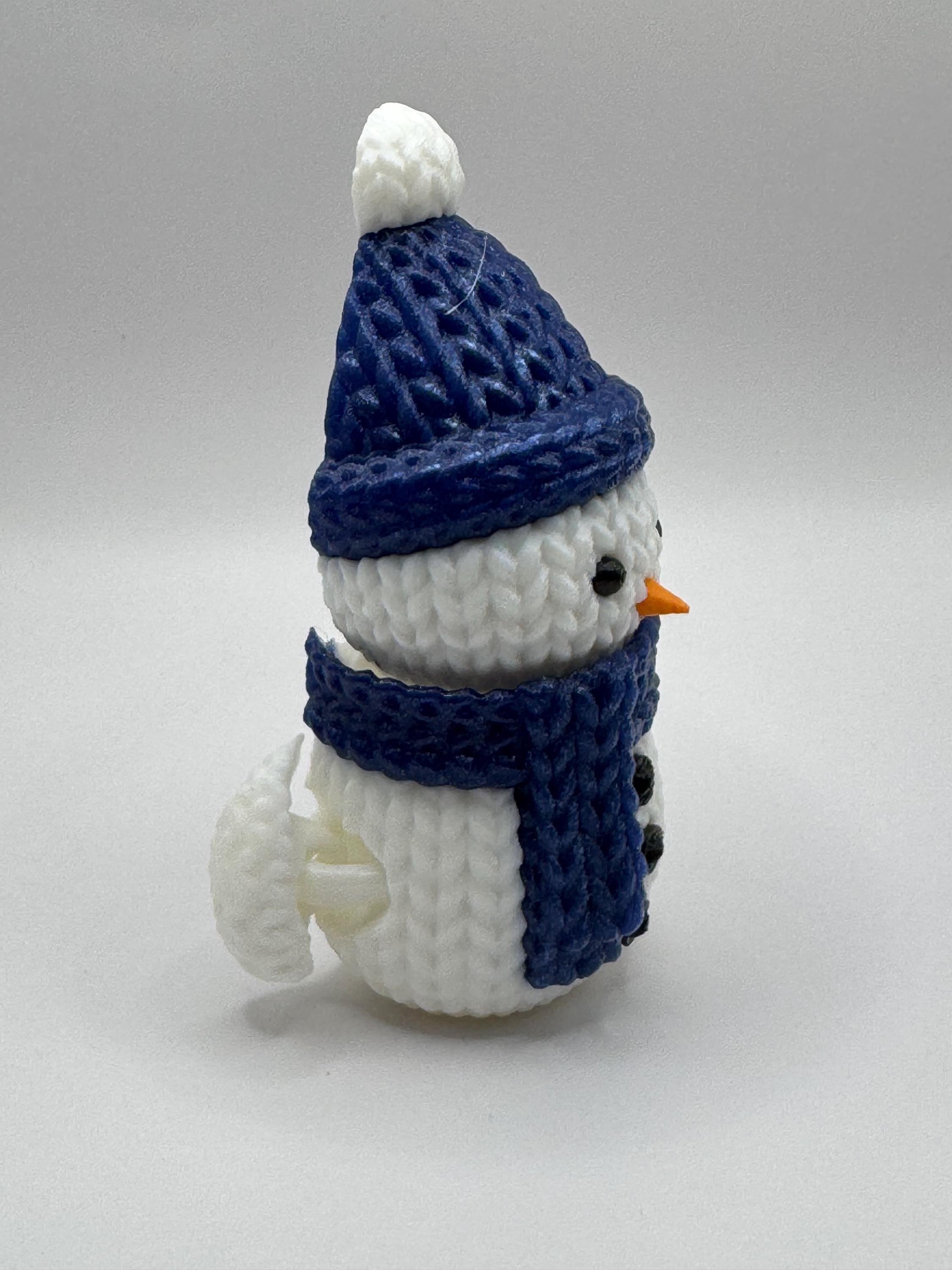 3D Printed Snowman Woven Texture Articulated Snowman Christmas 4 High ...