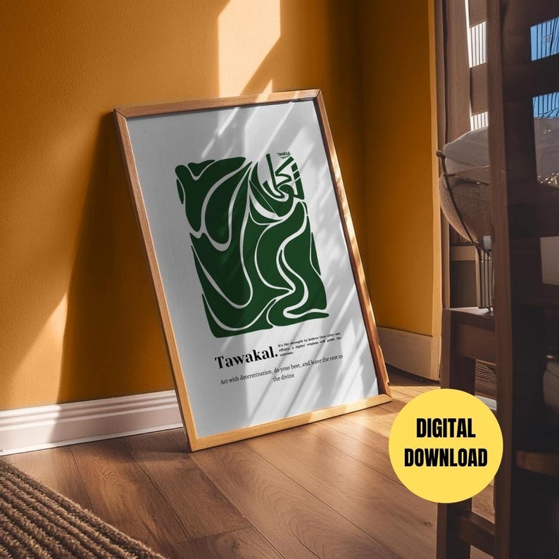 Tawakal Original Digital Art Print by Artist Arabic Calligraphy ...