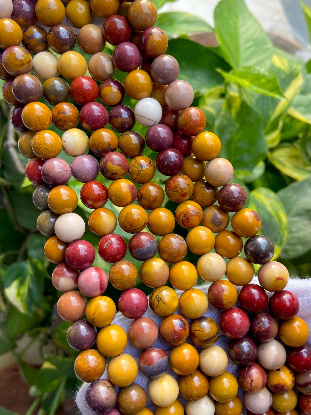 Natural Genuine Mookaite Jasper Gemstone Round Smooth Beads | Size Available 4mm 6mm 8mm 10mm ...