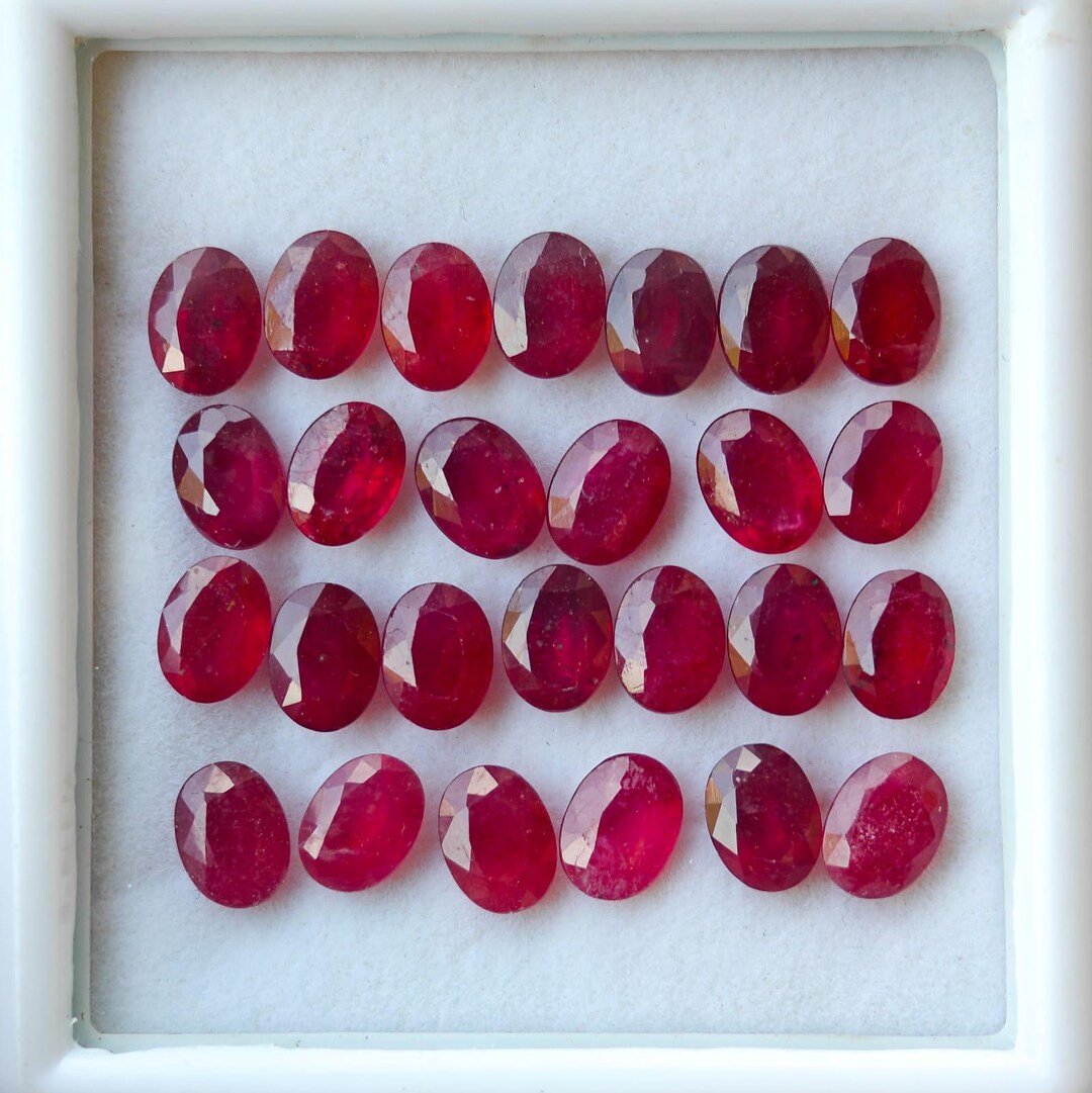 Natural Ruby Oval Faceted Cut Calibrated Loose Certified Gemstone GF ...