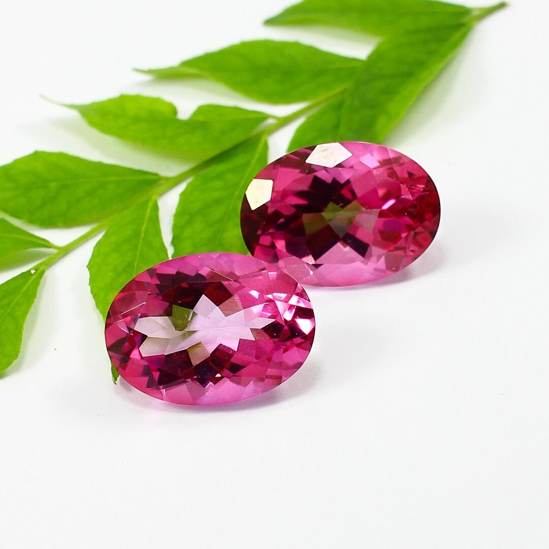 Natural Pink Topaz Oval Faceted Cut - 18x12.5 MM Stone for Jewelry ...