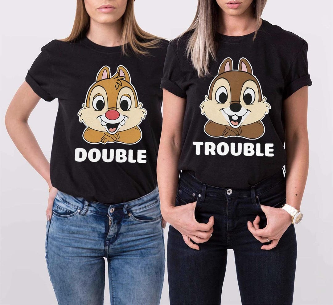 Chip and Dale Double Trouble Matching Couple T-shirt, Men's Women's ...