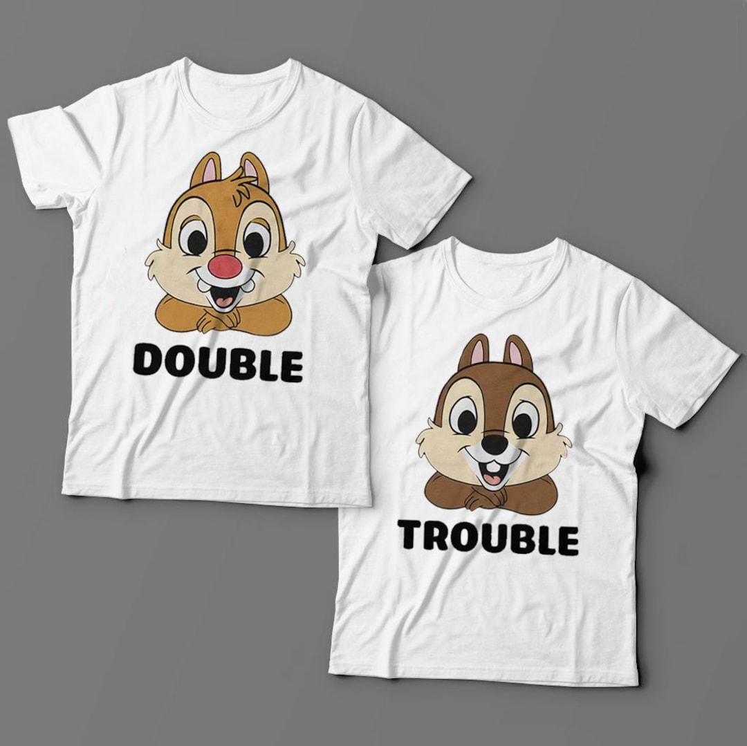 Chip and Dale Double Trouble Matching Couple T-shirt, Men's Women's ...