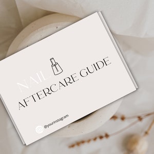 Editable Nails Aftercare Card, Nails Aftercare Card, Beauty Salon Nails ...