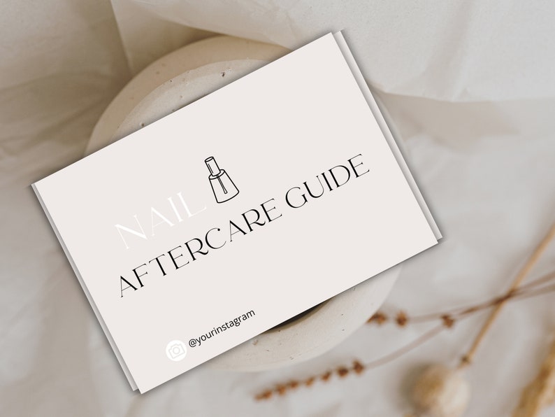 Editable Nails Aftercare Card, Nails Aftercare Card, Beauty Salon Nails ...