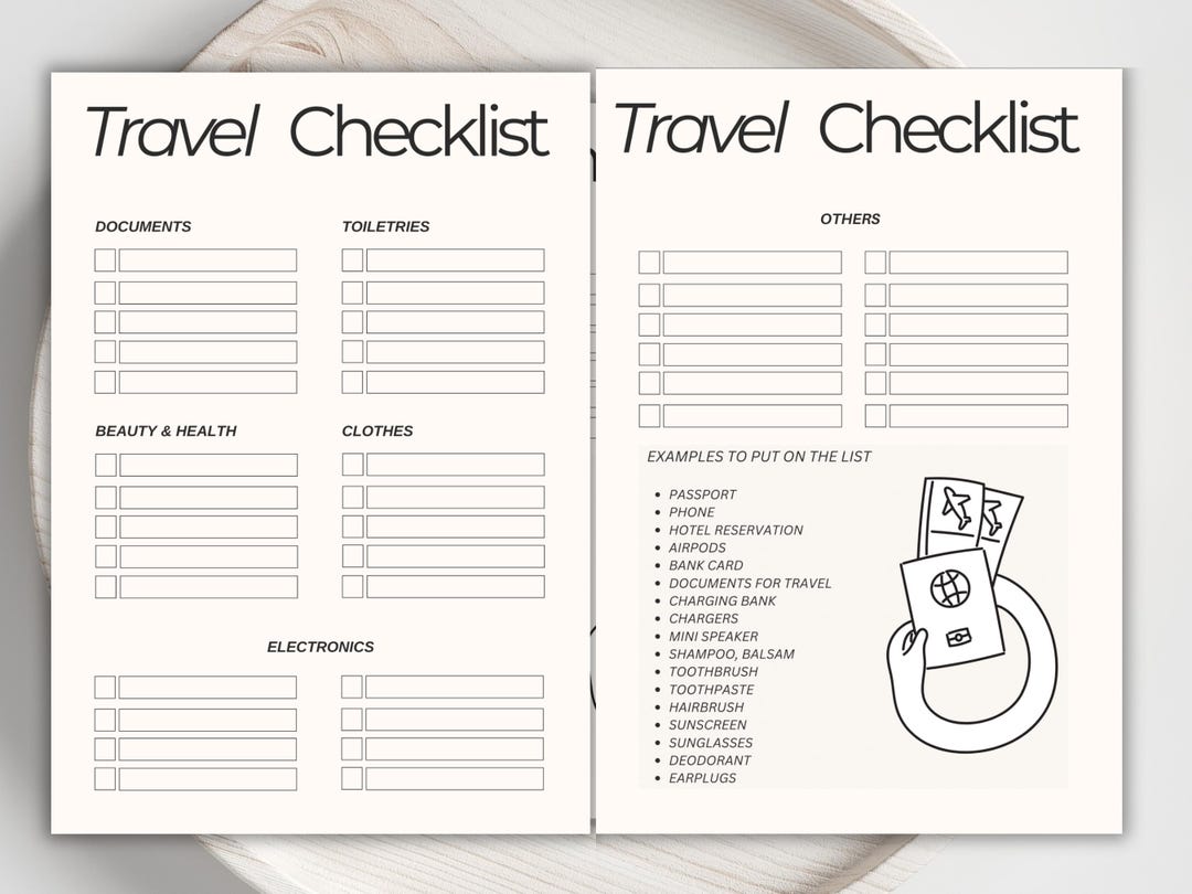 Editable Travel Planner, Travel Checklist, Travel Planner, Travel ...