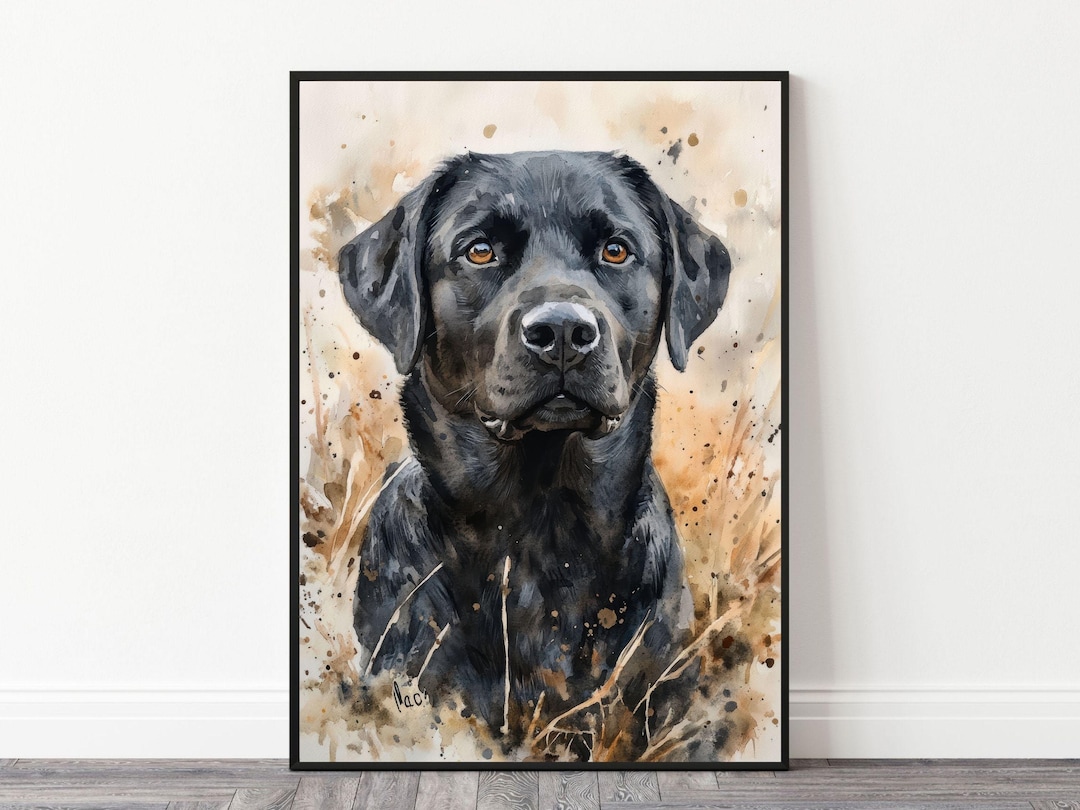 Black Labrador Retriever Watercolor Art Print | Black Lab Wall Art ...