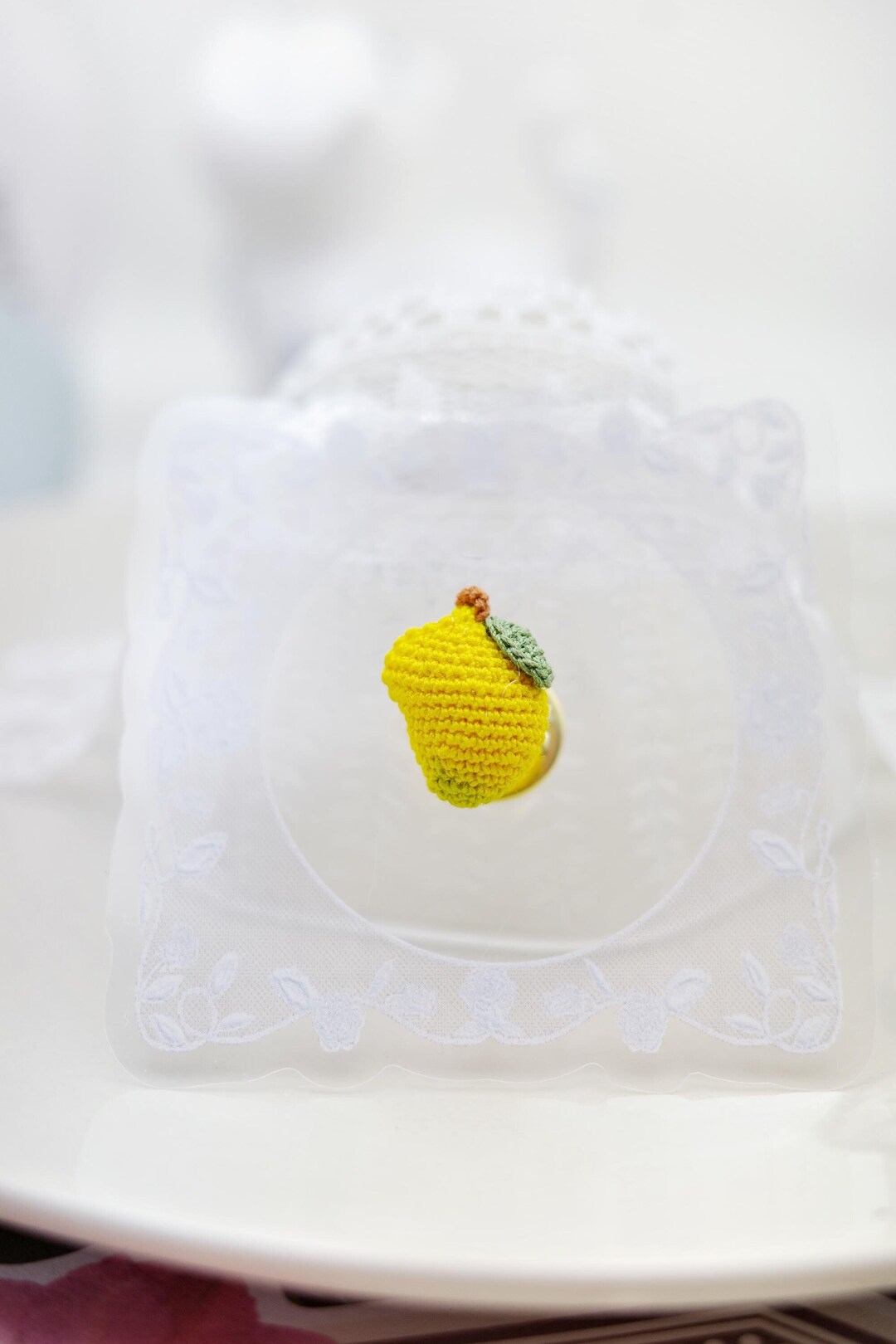 Crochet Mango Brooch, Mango Pin, Fruit Mango Lover Gift, Crochet Lover ...