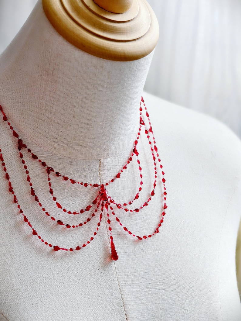 Resin Blood Drop Necklace, Gothic Vampire Cosplay Jewelry - Etsy