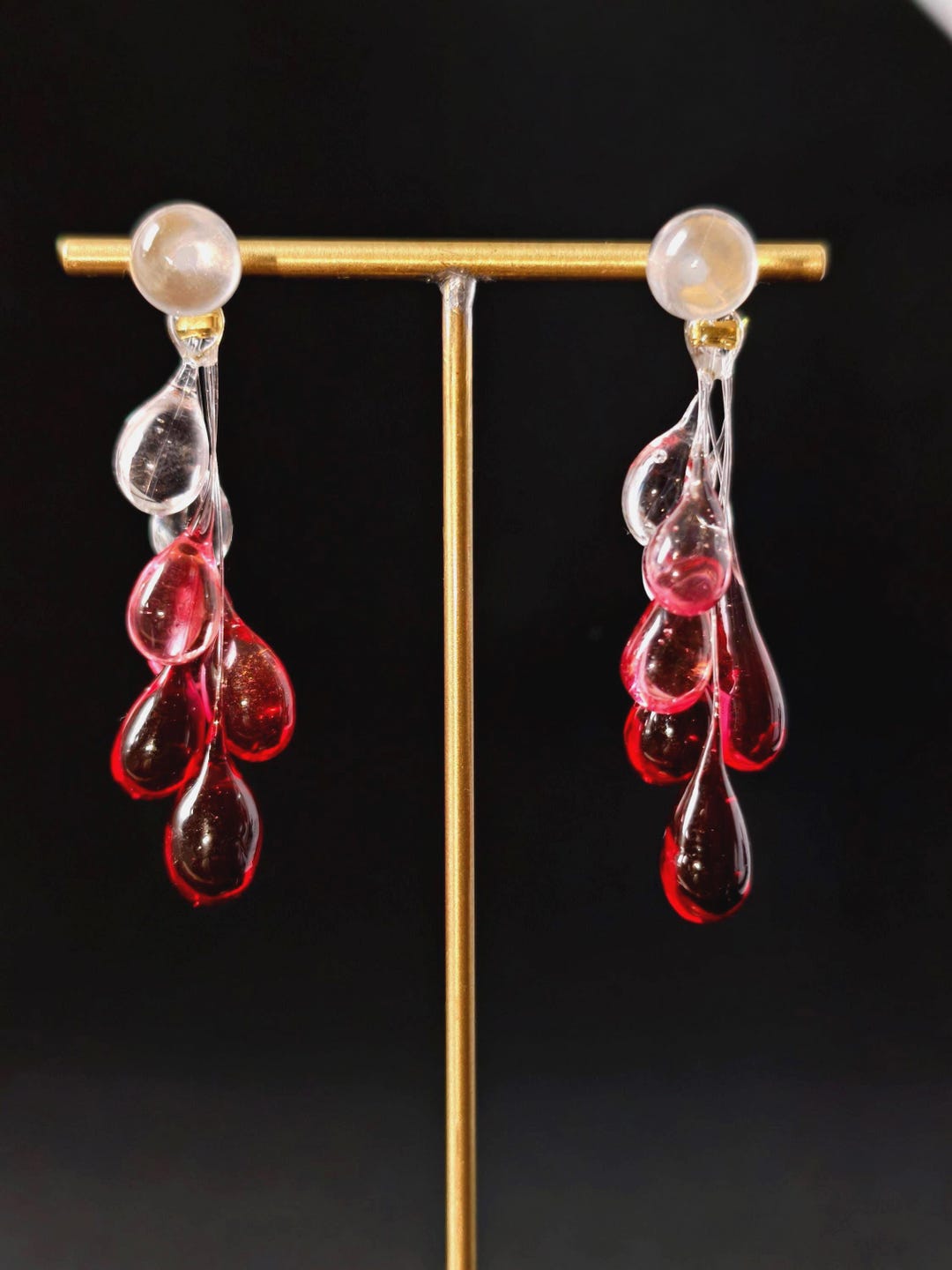 Red Dew Drop Earring, Vampire Dangle Earring, Blood Raining Earring ...