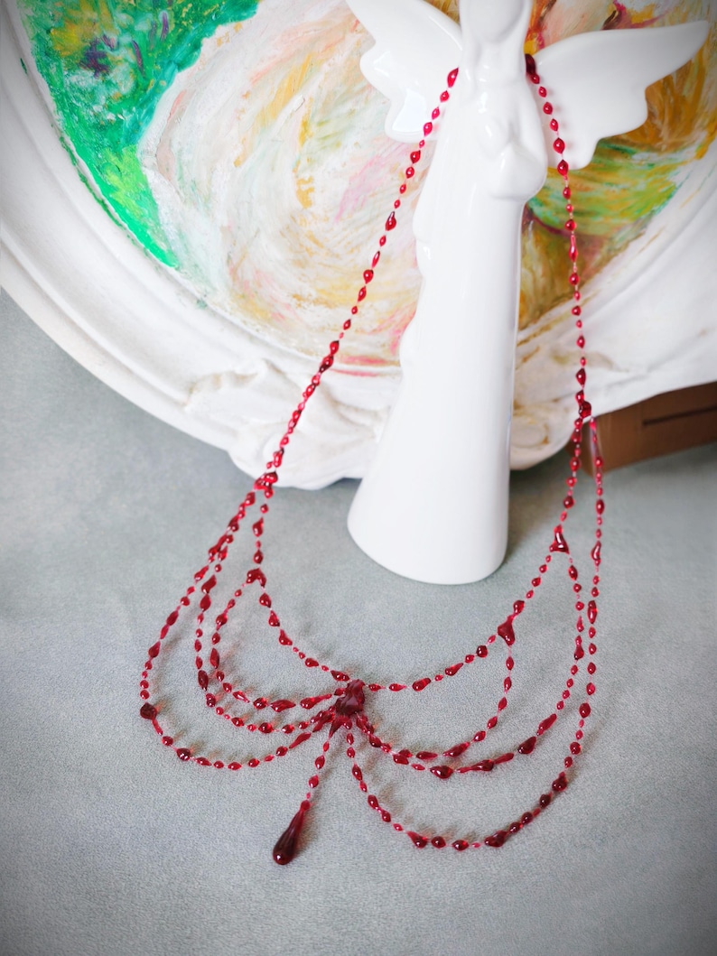 Resin Blood Drop Necklace, Gothic Vampire Cosplay Jewelry - Etsy