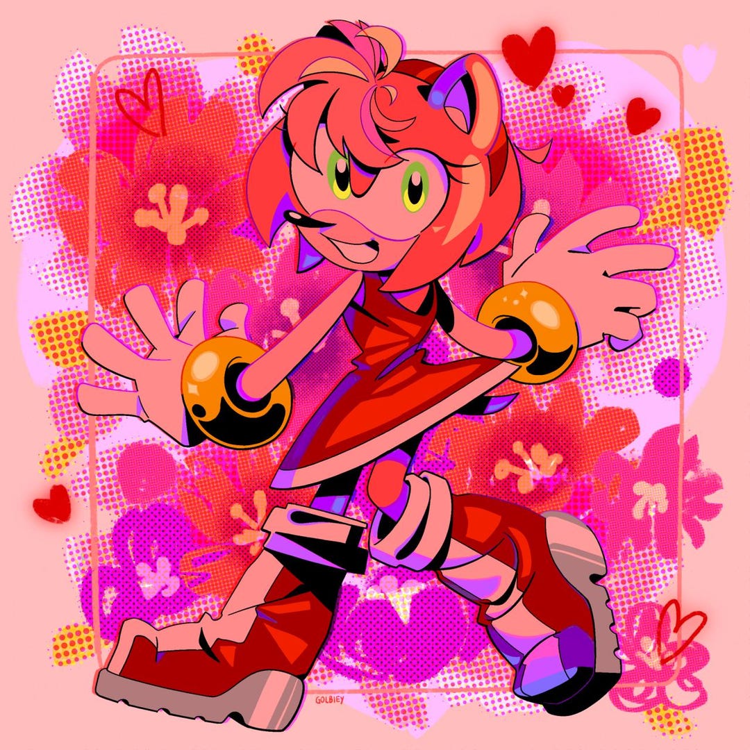 Sonic Art Print Amy Rose - Etsy