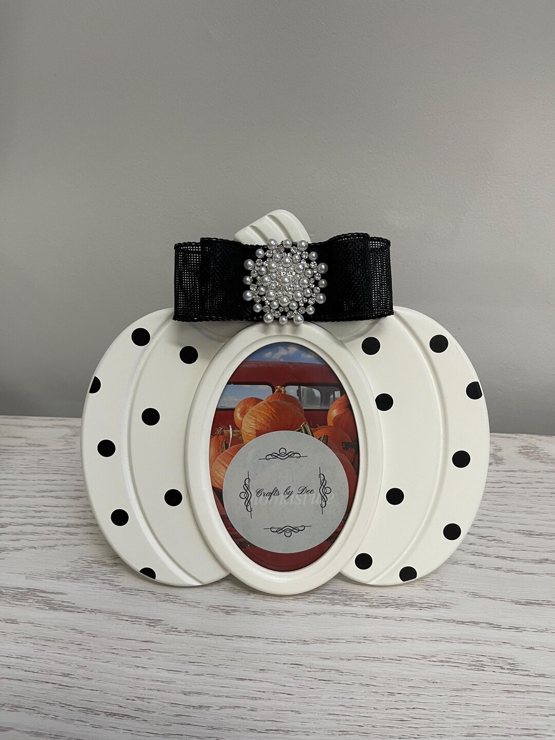 Polkadot Style Pumpkin Photo Frame - Etsy