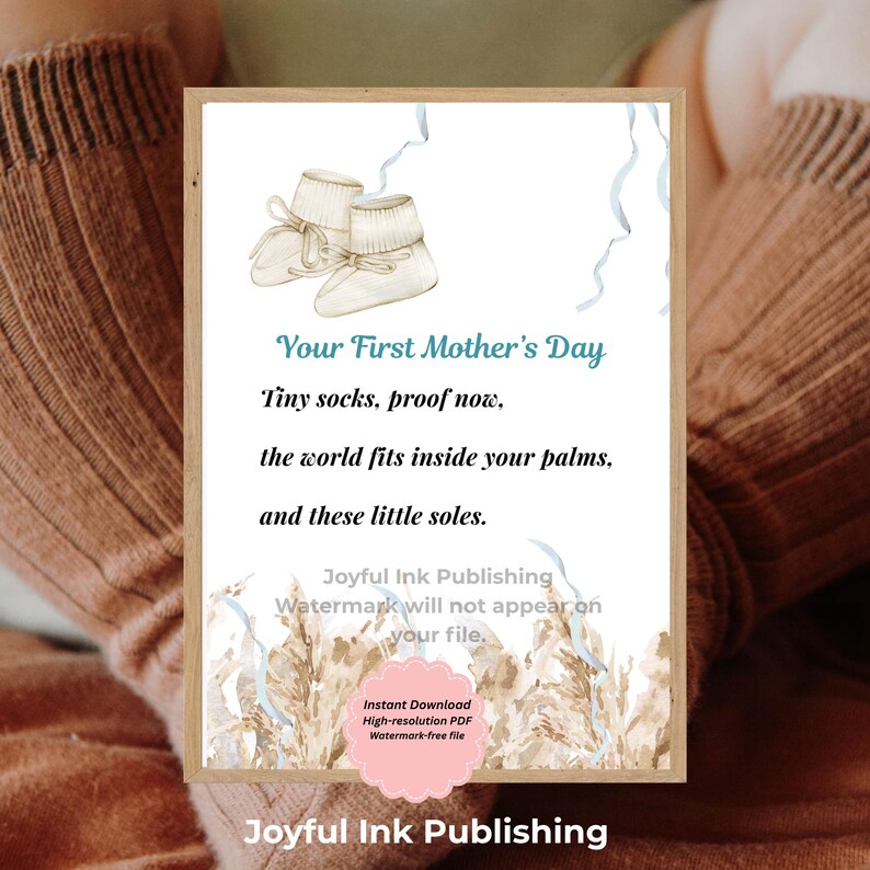 First Mother's Day Haiku Poem Printable I New Mom Gift I Baby Keepsake ...