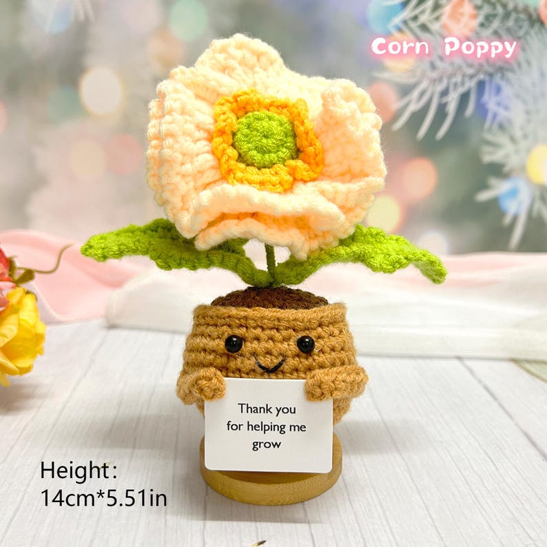 Valentine's Day Gift,crochet Red Rose,crochet Peony,crochet Corn Poppy ...