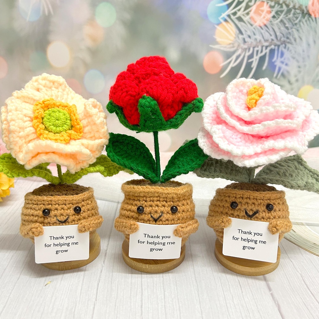 Valentine's Day Gift,crochet Red Rose,crochet Peony,crochet Corn Poppy ...