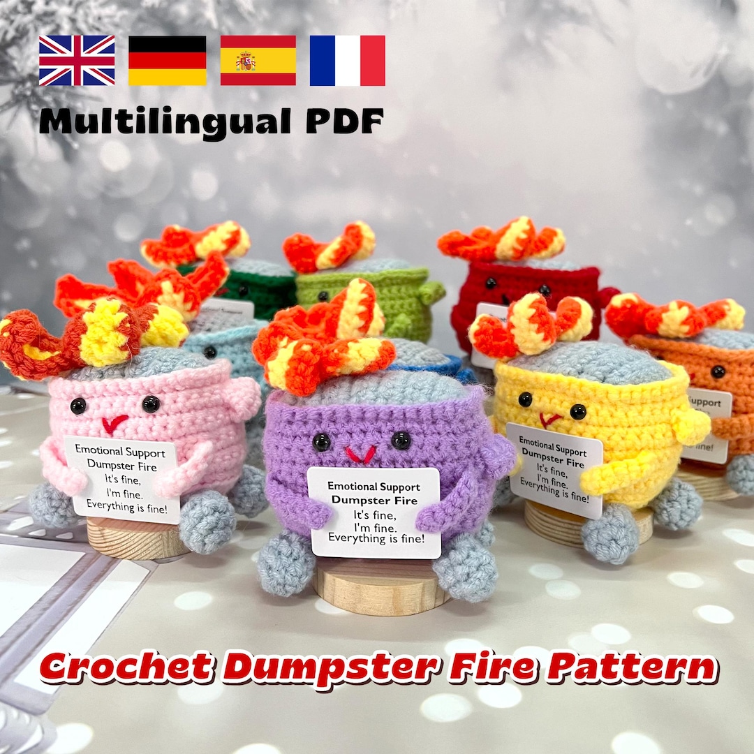 PDF PATTERN ONLY - Crochet Dumpster Fire Pattern, With Video Tutorials ...