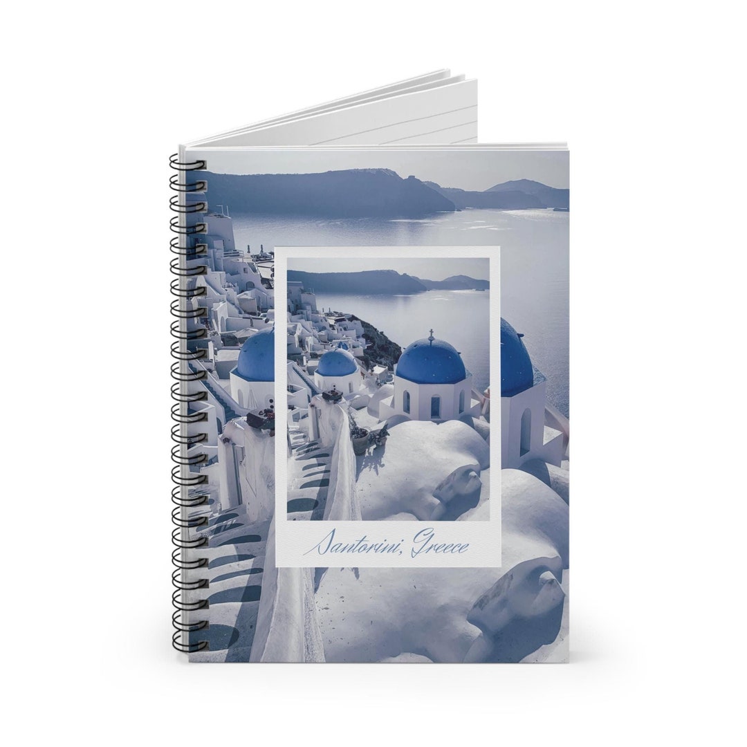 Santorini Greece Notebook (spiral, Ruled Line) Santorini Notebook ...