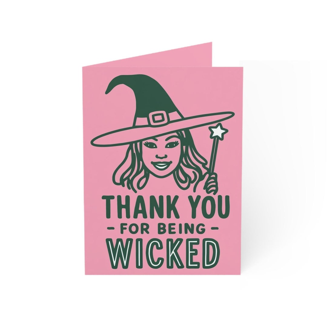 Thank You for Being WICKED Thank You Card Pink, Blank Inside 1/10/30 ...