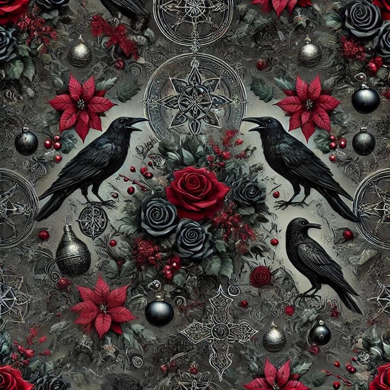 Goth Raven Rose | Digital Art Print | Wall Art | AI Generated | AI Art ...