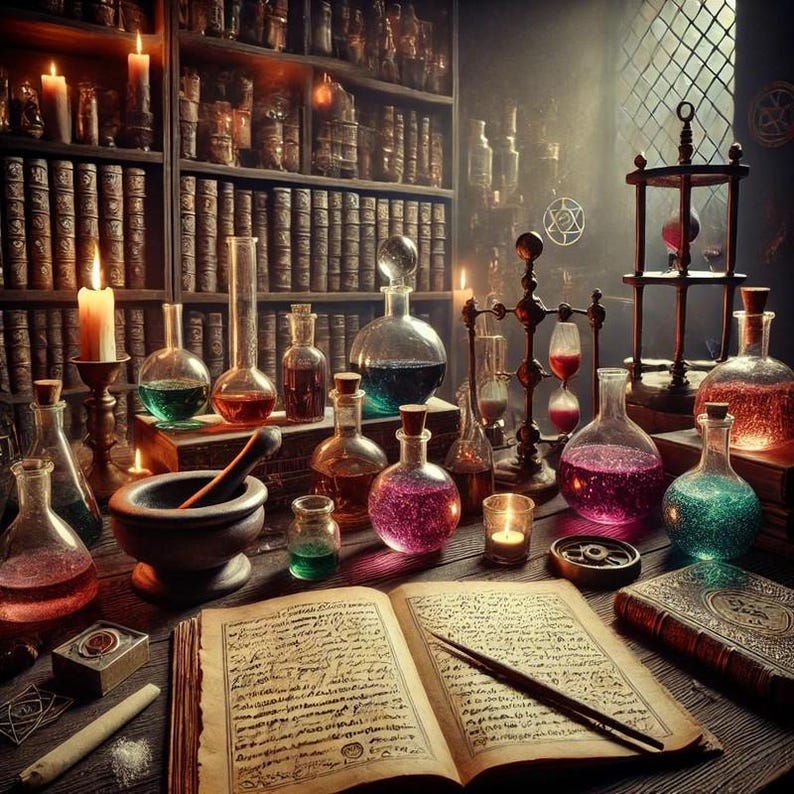 Alchemy Potions | Digital Art Print | Wall Art | AI Generated | AI Art ...