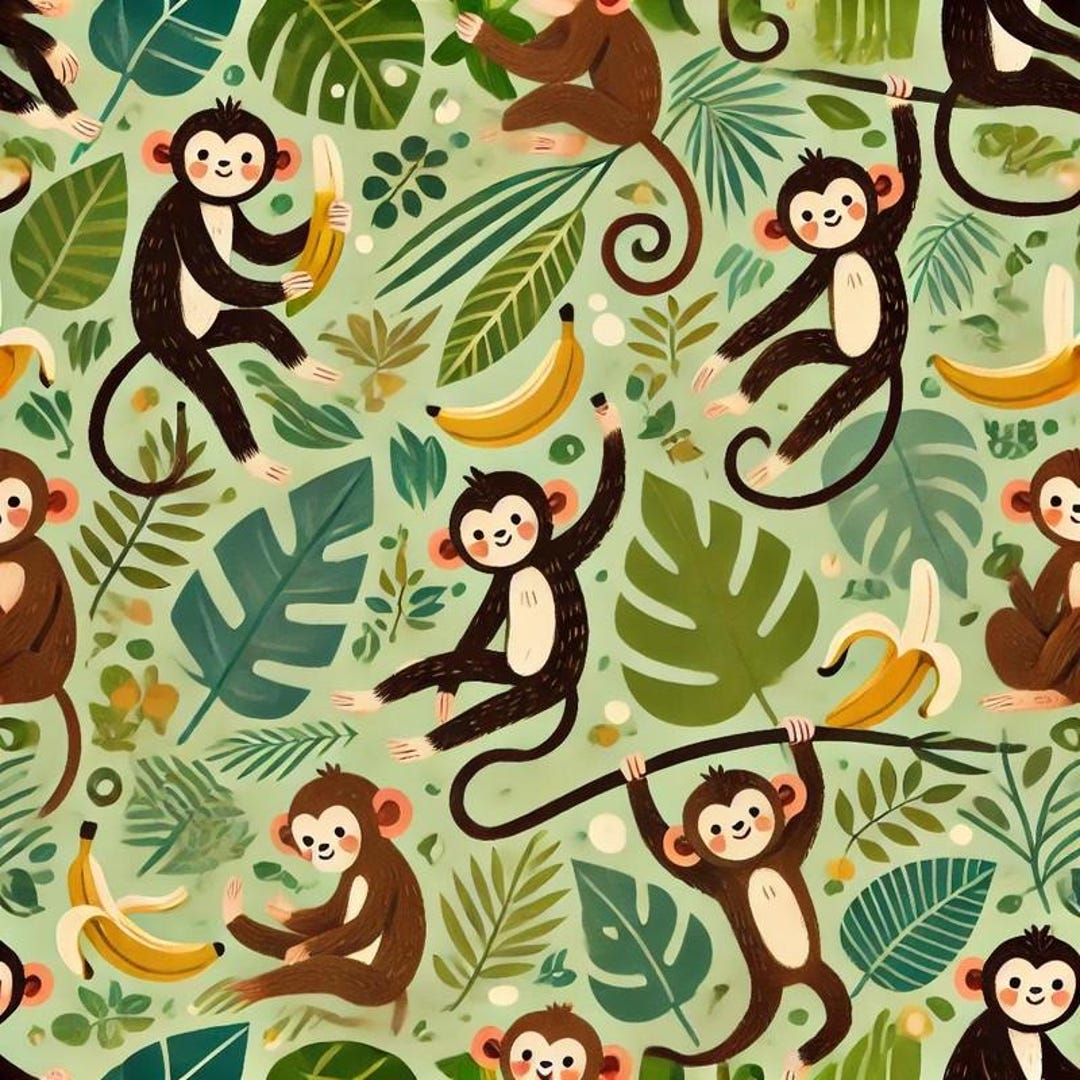 Monkey Paper Design | Digital Art Print | Wall Art | AI Generated | AI ...