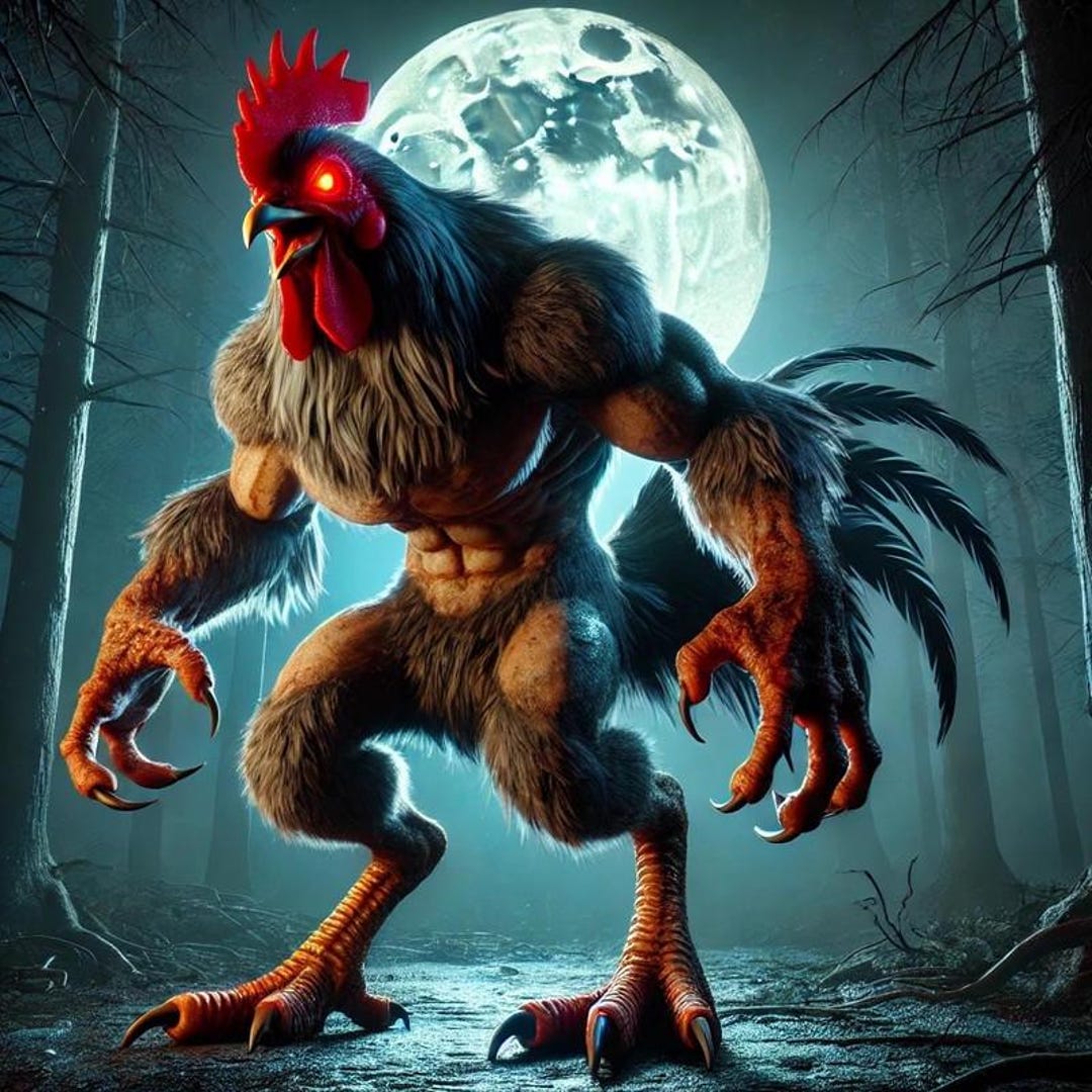 Werewolf Chicken2 Digital Art Print Wall Art AI Generated AI Art ...