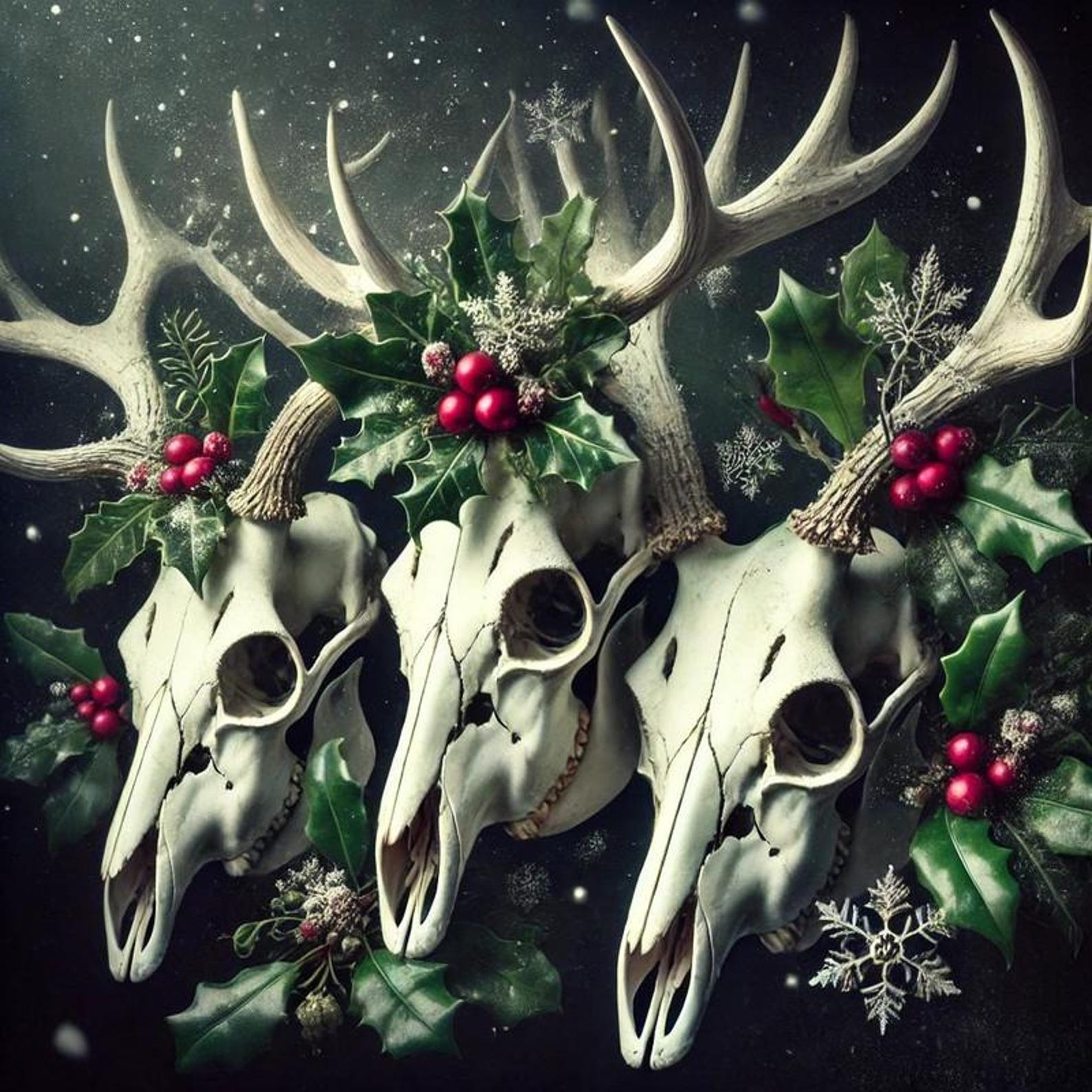 Xmas-reindeer-goth Digital Art Print Wall Art AI Generated AI Art ...