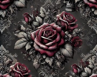 Goth Raven Rose | Digital Art Print | Wall Art | AI Generated | AI Art ...