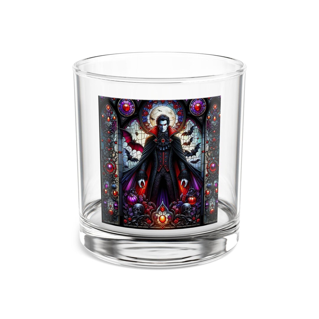 Gothic Vampire Glass Tumbler Dark Stained Glass Design Vampire Art ...