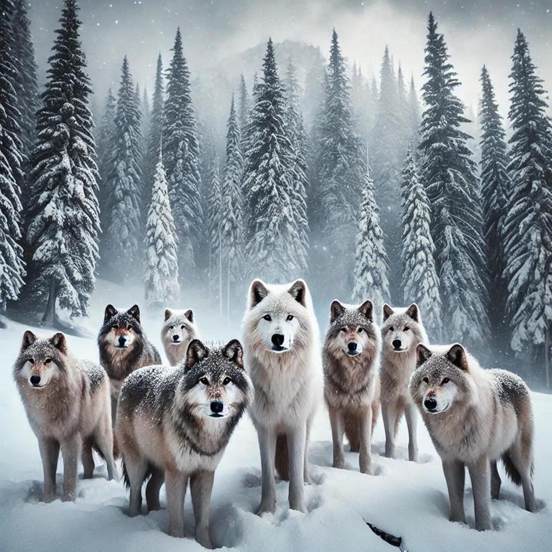 Winter Wolves | Digital Art Print | Wall Art | AI Generated | AI Art ...