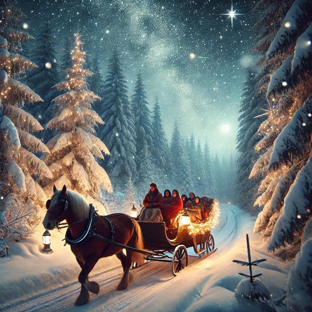 Xmas-sleigh-ride-3 Digital Art Print Wall Art AI Generated AI Art ...