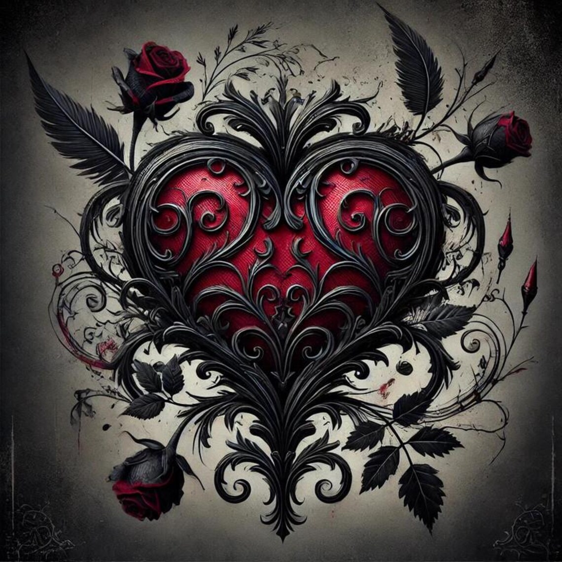 Goth Heart 2 | Digital Art Print | Wall Art | AI Generated | AI Art ...