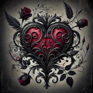 Goth Heart 2 | Digital Art Print | Wall Art | AI Generated | AI Art ...