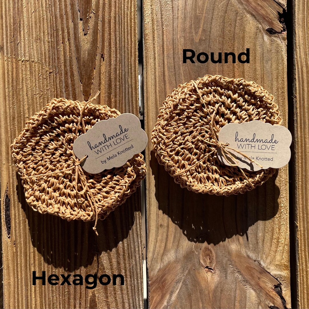 Coasters Set of 4, Natural Raffia Fiber Coasters, Boho Coasters ...