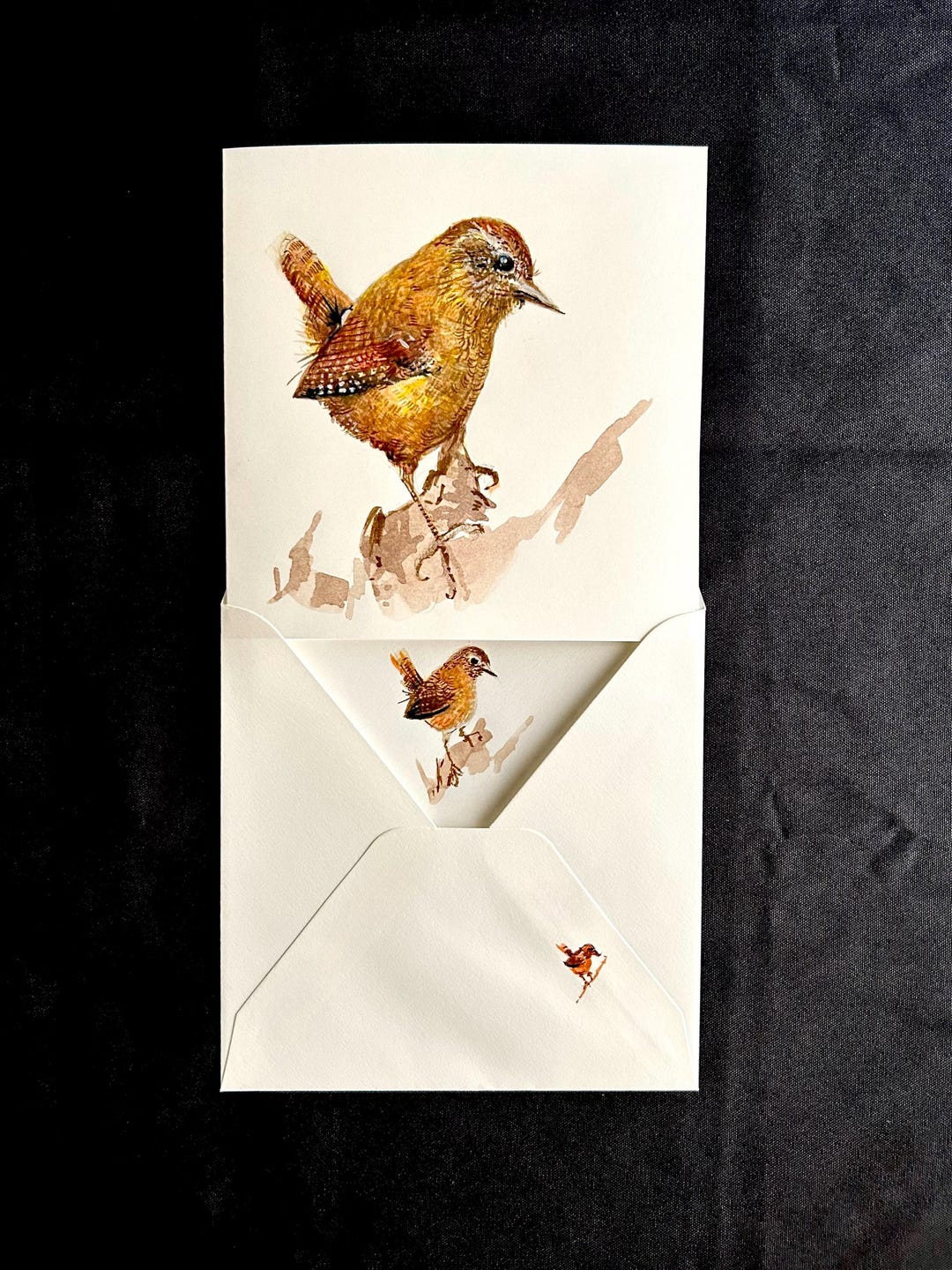 Square Valentine's Day Greeting Card, 15x15 Cm, With a Unique Wren for ...