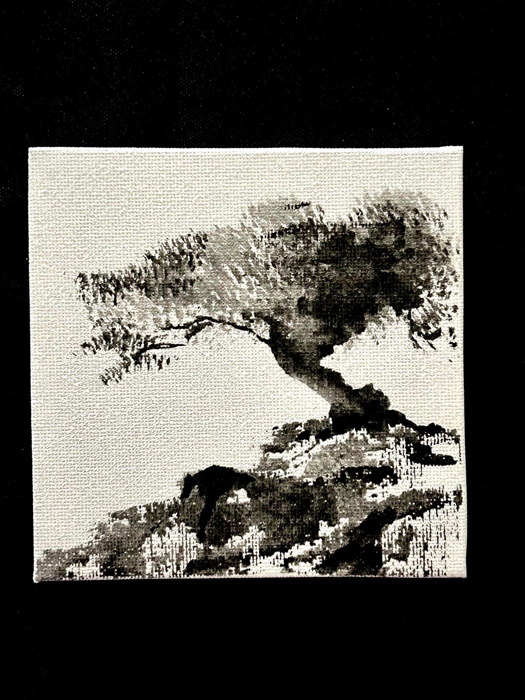 Hand-painted Tree on the Hill Art Painting - One-of-a-kind - the Red ...