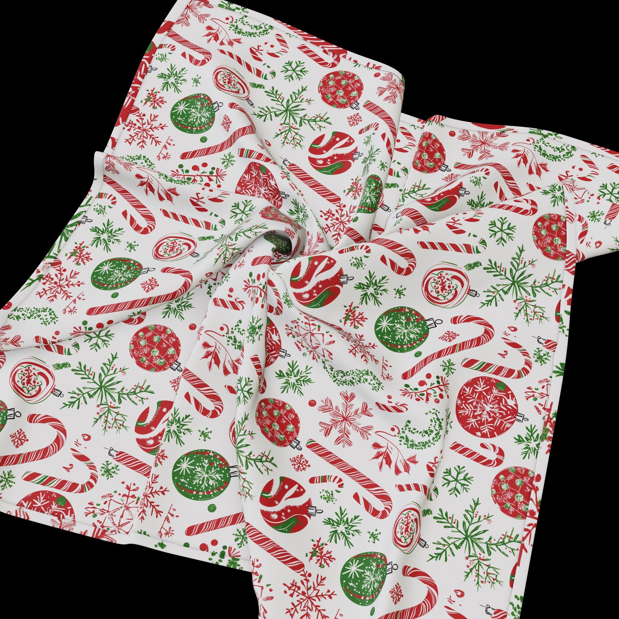 Candy Cane, Snowflake Christmas Decorations Digital Print - Etsy