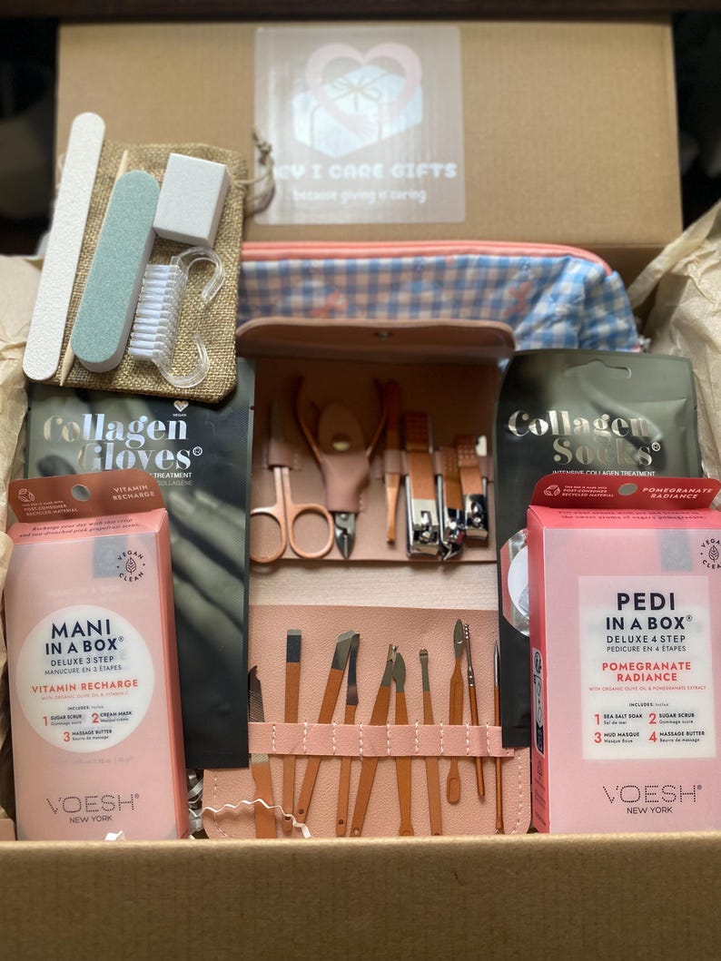 Mani Pedi Gift Set At-home Spa Day Nail Care Gift Box for Her Nail ...