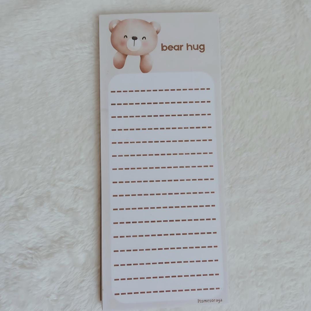 Notepad Bear Hug (4x8 In) - Etsy