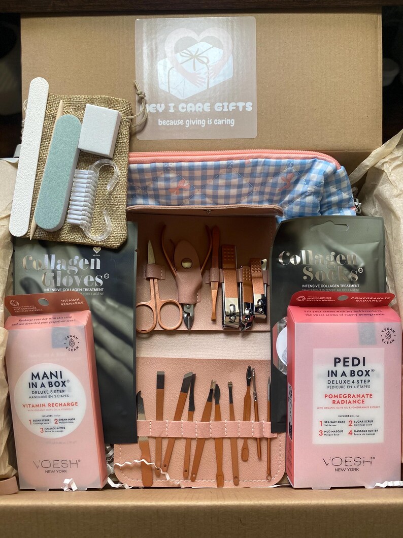 Mani Pedi Gift Set At-home Spa Day Nail Care Gift Box for Her Nail ...