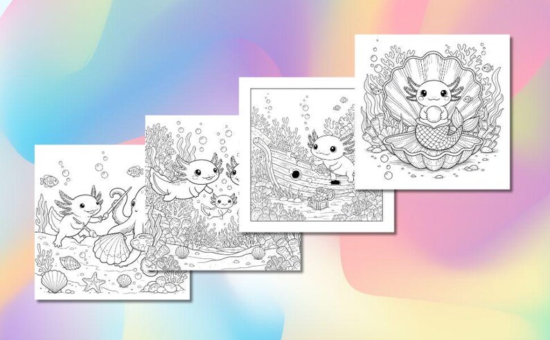 Axolotl & Friends Under the Sea Coloring Book – Printable PDF Digital ...