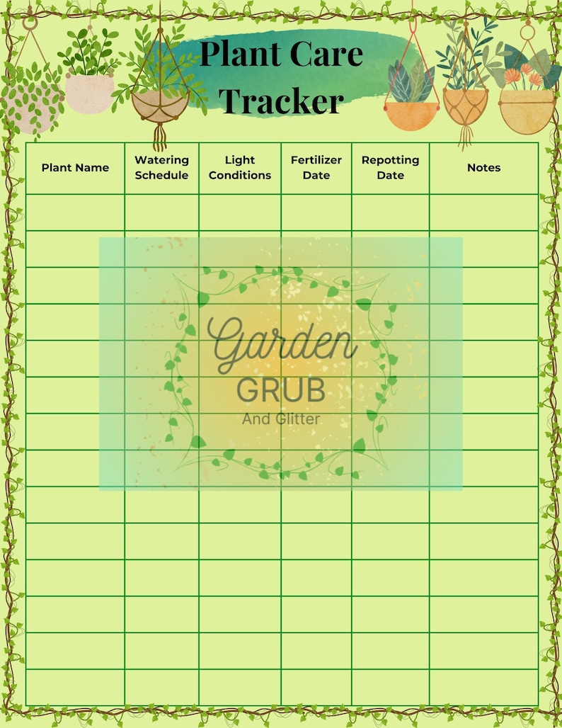 Plant Care Tracker | Printable + Fillable Versions Included ...