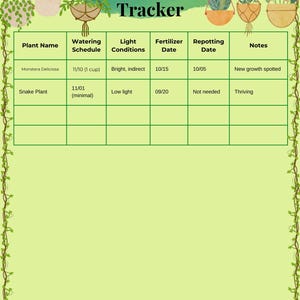 Plant Care Tracker | Printable + Fillable Versions Included ...